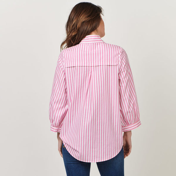 Nicole Shirt - Rhubarb Stripe - Vanilla House Coorparoo