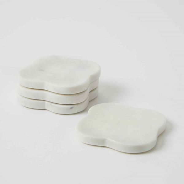 Allegra Marble Coasters Set - White - Vanilla House Coorparoo